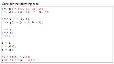 Solved Consider The Following Code Int A Int B 10