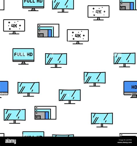 Computer Pc Monitor Vector Seamless Pattern Stock Vector Image And Art Alamy