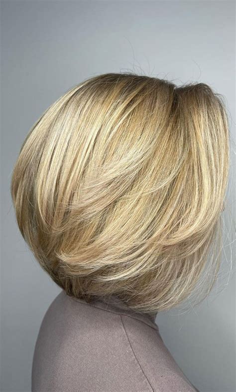 30 Layered Bob Haircuts For 2024 Honey Blonde Layered Bob I Take You