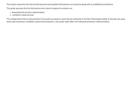 Assumptions Configuration Best Practices—dell Storage With Intellicene Symphia Vms Dell