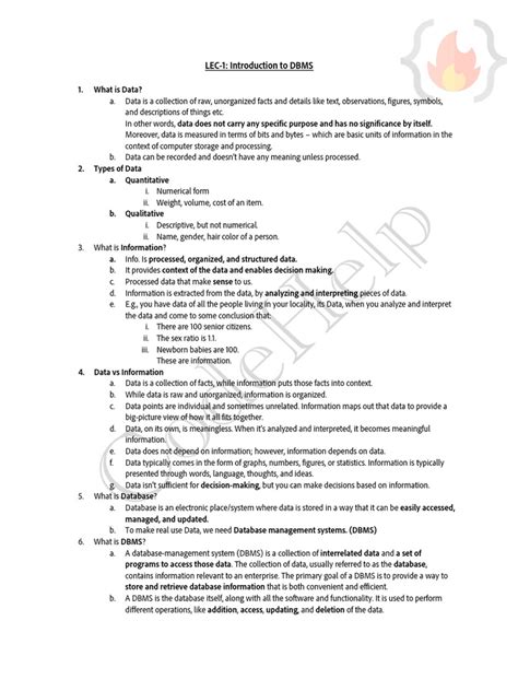 Dbms Notes Pdf Relational Database Databases Dbms Notes Pdf Relational Database Databases