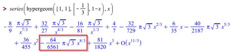 Series Expansion Error In A Hypergeometric Function Mathematica Stack
