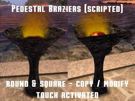 Pedestal Braziers Round And Square Scripted Kitely