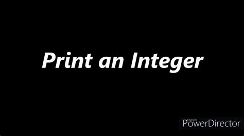 Print An Integer In C Programming Languages Youtube