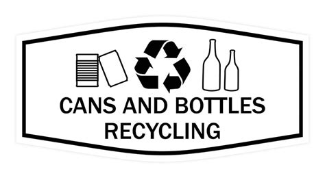 Fancy Cans And Bottles Recycling Sign White Large