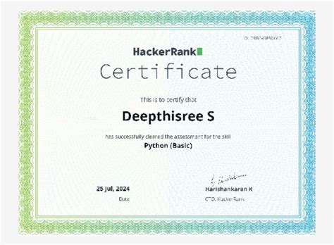 Deepthi Sree On Linkedin Hackerrank Pythonbasic