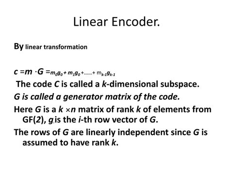 Ppt Linear Block Codes Basics Encoding Decoding Powerpoint