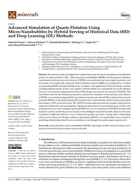 Advanced Simulation Of Quartz Flotation Using Micro Nanobubbles By