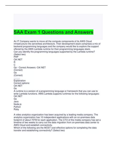 Saa Exam 1 Questions And Answers 100 Correct Aws Saa Stuvia Us