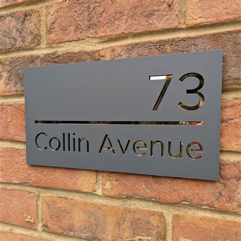 Personalised Floating Modern And Contemporary House Sign Large Light