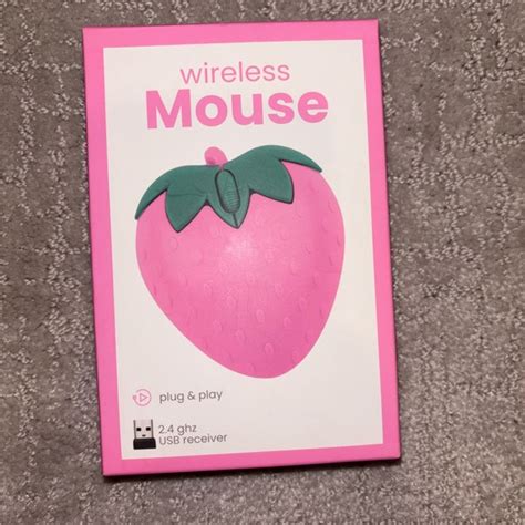 Cell Phones And Accessories Strawberry Wireless Mouse Pink And Green Poshmark