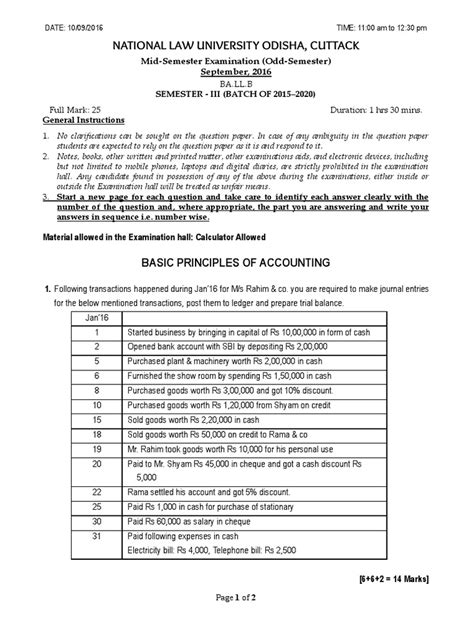 Sem Iii Basic Principles Of Accounting Pdf Cheque Business