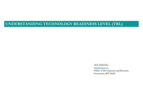 Technology Readiness Levels Pptx