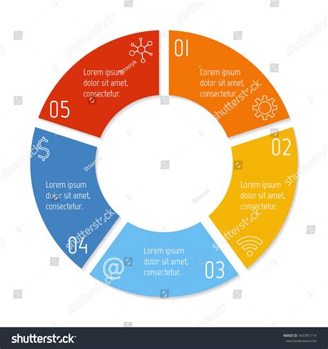 Vector Connected Round Infographic Diagram Circular Stock Vector Royalty Free