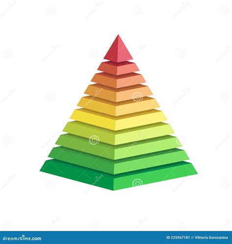 Vecteur Stock Pyramid Scheme Ten Steps Vector Hierarchy Level Chart