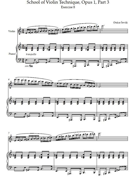 School Of Violin Technique Opus 1 Part 3 Exercise 8 Sevcik