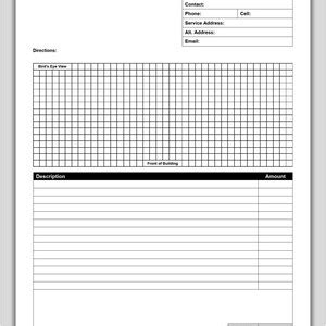 Gutter Installation Estimate Invoice Or Work Order Printable Rain Gutter Estimate PDF