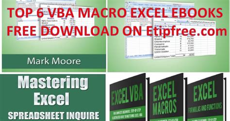 Top 6 Ebook Vba Macro Excel Free Download On Evbainfo And Etipfreecom 2020 King Of Excel