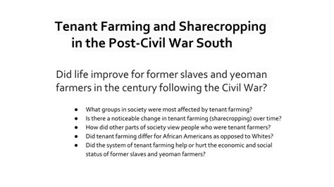 Ppt American Agricultural History Tenant Farming Dynamics Powerpoint