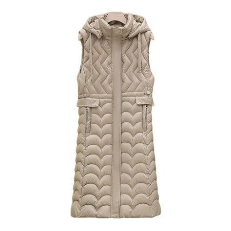 Badu Bg Нова есенно зимна дамска жилетка без ръкави Топло пухкаво яке Ултра леко средно дълго