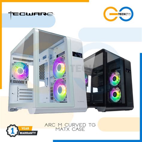 Tecware Arc M Curved Tg Matx 3x Argb Fans Case W Cpu And Gpu Display