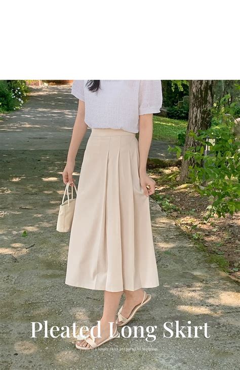 [made] 브슈 사이드 플리츠 뒷밴딩 롱스커트 44~110 ♥핫핑♥