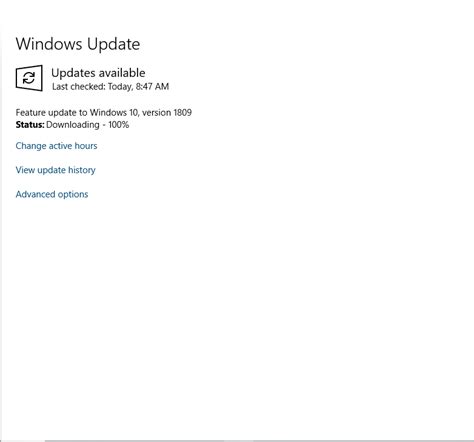 Update Stuck At 100 For 1hr R Windows10