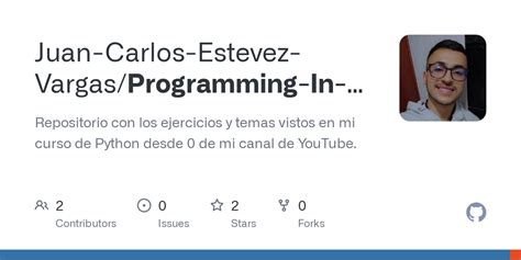 Github Juan Carlos Estevez Vargasprogramming In Python Repositorio Con Los Ejercicios Y