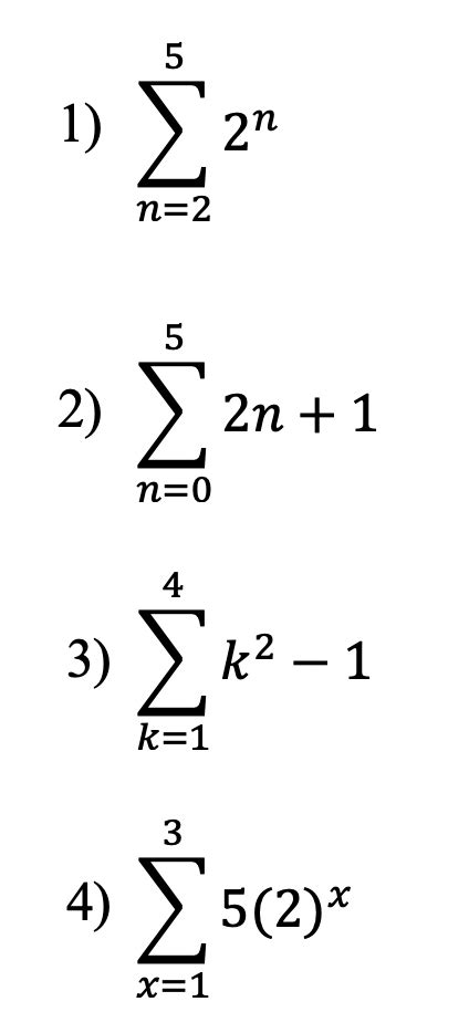 Summation Notation Algebra 2 Math Lessons
