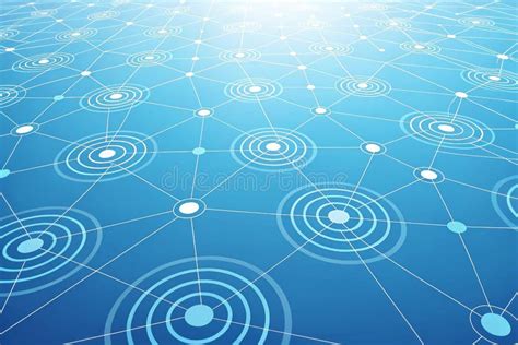 Blue Abstract Technology Mesh Background With Circles Illustration Innovation Stock