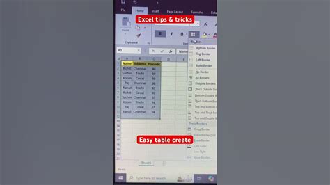 Excel Tips And Tricks Easy Table Create Techpandian Youtubeshorts Shorts Exceltips Trending