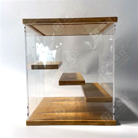중국 대나무 받침대 단계 아크릴 디스플레이 케이스 조명 제조 업체 공급 업체 공장 조명 도매 사용자 정의 대나무 받침대 단계 아크릴 디스플레이 케이스 Yageli