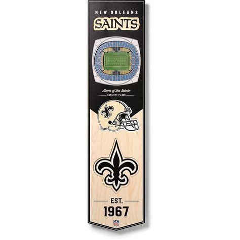 Youthefan New Orleans Saints 8 X 32 In 3 D Stadium Banner Academy