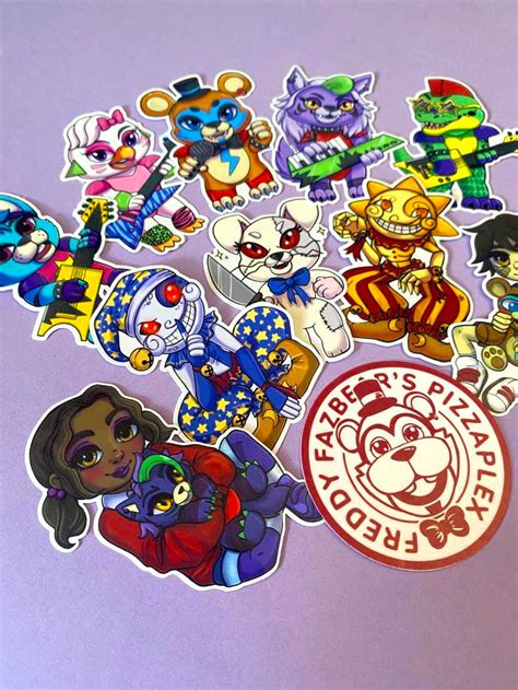Fnaf Security Breach Chibi Character Stickers Monstermaker Etsy