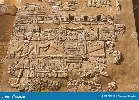 Egyptian Hieroglyphs And Drawings On The Walls And Columns Egyptian