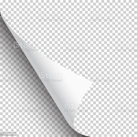 투명한 배경에 그림자가 있는 말린 페이지 코너 용지 한 장 벡터 일러스트레이션 가장자리에 대한 스톡 벡터 아트 및 기타 이미지 가장자리 각도 굽은 Istock