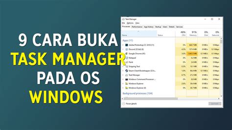 9 Cara Membuka Task Manager Pada Os Windows 7 8 10 And Xp Teknosid