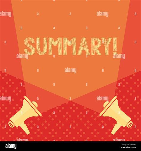 Word Writing Text Summary Business Photo Showcasing Brief Statement Or Account Of Main Points