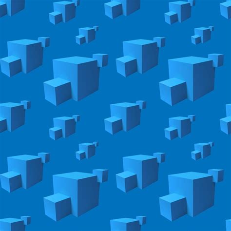 Premium Vector Abstract Seamless Pattern With Overlapping Blue Cubes