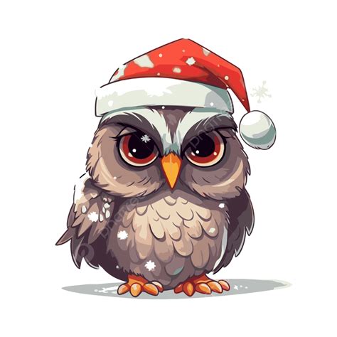 크리스마스 올빼미 벡터 스티커 클립 아트 크리스마스 모자 만화에 귀여운 올빼미 상표 클립 아트 Png 일러스트 및 벡터 에 대한 무료 다운로드 Pngtree
