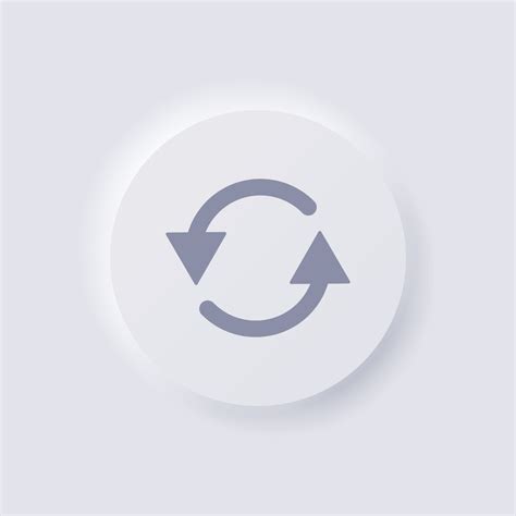 Circular Rotation Arrow Icon White Neumorphism Soft Ui Design For Web