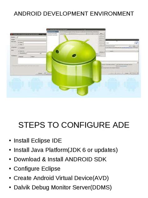 Android Development Environment Pdf Eclipse Software Android