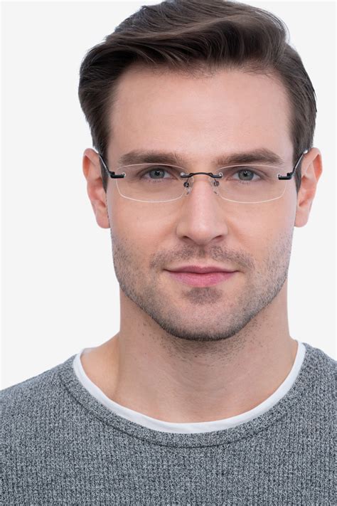 Clem Rectangle Black Rimless Eyeglasses Eyebuydirect