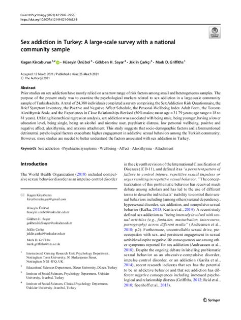 Pdf Sex Addiction In Turkey A Large Scale Survey With A National Community Sample Jaklin