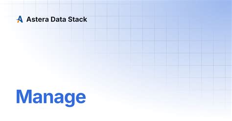 Manage Astera Data Stack