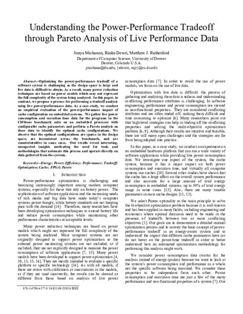 Pdf Understanding The Power Performance Tradeoff Through Pareto