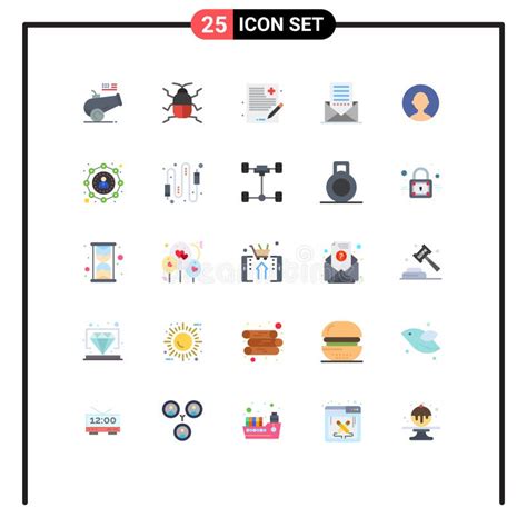 25 Universal Flat Colors Set For Web And Mobile Applications Avatar Interface Doctor Envelope