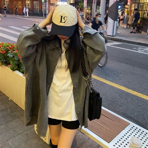러블랑 빈티지 오버핏 흑청 데님 셔츠 아우터 자켓