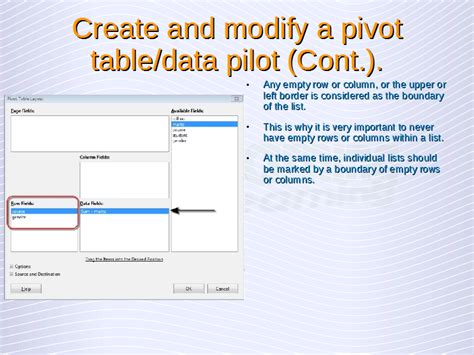 Advanced Spreadsheets Using Pivot Tables