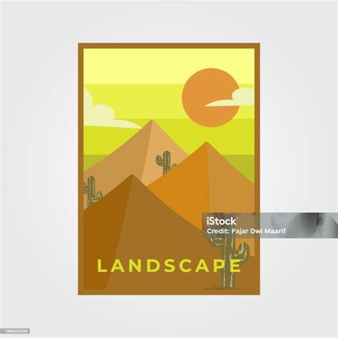 사막 풍경 방랑자 플랫 포스터 일러스트 템플릿 배경 그래픽 디자인 유타에 대한 스톡 벡터 아트 및 기타 이미지 유타 자연 0명 Istock